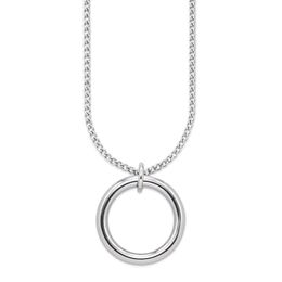 Lange Kette "Schmuck Geschenk Edelstahlkette lang mit runden Anh&auml;nger", edelstahlfarben, ANISTON JEWELRY & WATCHES, Halsketten, Damen, Edelstahl, L: 60 B: 2,8mm, Lange Kette, B:2,8mm
