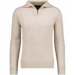 Rundhalspullover Ragman, Herren, Gr. 50, beige (beige, melange, 820), Strick, 95% Baumwolle 5% Kaschmir, Pullover Rundhalspullover