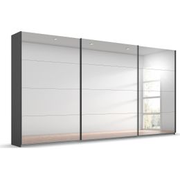 Schwebet&uuml;renschrank Rauch "Kleiderschrank Schrank Garderobe W&auml;scheschrank Ankleide ORACLE", grau (graumetallic), B:360cm H:210cm T:62cm, Holzwerkstoff, Schr&auml;nke, Schwebet&uuml;renschrank, mit vollfl&auml;chig aufgelegten Spiegelelementen MADE IN GERMANY