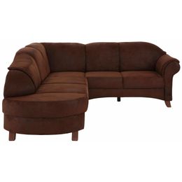 Ecksofa Home Affaire "Mayfair L-Form", braun (schoko), B:245cm H:90cm T:90cm, MELROSE (100% Polyester);Struktur fein (95% Polyester, 5% Polyamid), Sofas, Ecksofa, mit Federkern