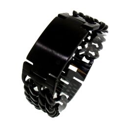 Armband Firetti "Schmuck Geschenk Armkette ID-Platte, Panzerkette", schwarz, Armb&auml;nder, Damen, 21cm, Edelstahl, Armband