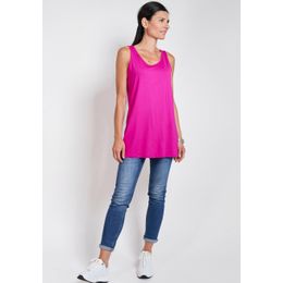 Longtop Seidel Moden, Damen, Gr. 52, pink (magenta), Jersey, Obermaterial: 95% Viskose, 5% Elasthan, unifarben, l&auml;ssig geschnitten Po-bedeckend, tiefer Rundhals, Tops Longtop, mit Viskose und Stretch - MADE IN GERMANY, Topseller