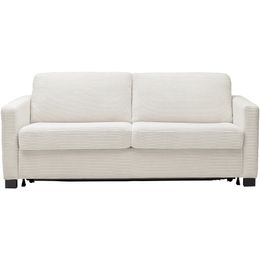 Schlafsofa Home Affaire "Vionelle, 2,5-Sitzer mit Kaltschaummatratze nach Wahl, Breite 186 cm", light, grau, B:186cm H:81cm T:98cm, 88% Polyester, 12% Polyacryl, Sofas, Schlafsofa, Dauerschl&auml;fer mit wahlweise Standard- oder Premium-Matratze