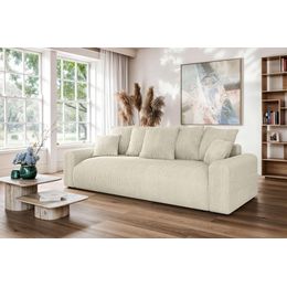 Big-Sofa Home Affaire "LAKESIDE klein 3-Sitzer Schlafsofa mit Bettkasten, Breite 238 cm", beige, B:238cm H:85cm T:98cm, 83% Polyester, 17% Nylon, Sofas, Big-Sofa, Liegefl&auml;che 149x195 cm, hoher Sitzkomfort, Ma&szlig;e B/T/H: 238/98/85cm