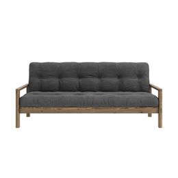 Schlafsofa Karup Design "KNOB", schwarz (charcoal), B:205cm H:79cm T:95cm, Matratzenmaterialzusammensetzung: Futonmatratze mit Knopfheftung, H&ouml;he 14 cm, aus recyceleten Mischfasern mit einem Kern aus 4 cm Schaumstoff. Matratzenf&uuml;llung: Baumwoll-Mix-F&uuml;llung 90-95% Baumwolle und 5-10% Polyester. Bezug: 100% Polyester, Sofas, Schlafsofa, mit Futonmatratze, verschiedene Farben, FSC-zertifiziert, Kiefe