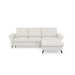 Ecksofa Home Affaire "Calando L-Form", grau (hellgrau), B:258cm H:91cm T:165cm, 92% Polyester 8% Polyamid, Sofas, Ecksofa, wahlweise mit Bettfunktion, Bettkasten und Armteilfunktion