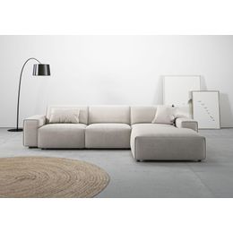 Ecksofa Home Affaire "Glimminge auch in Breitcord, Feincord, Boucl&eacute; + Easy care-Bezug", beige (nature), B:294cm H:71cm T:191cm, 100% Polyester, Sofas, Ecksofa, L-Form, Breite 294, Zierkissen