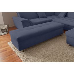 Hocker DOMO collection "Franzi", blau (marine), B:136cm H:43cm T:64cm, Flachgewebe (100% Polyester);Chenille (100% Polyester), Hocker, Hocker, inklusive Stauraum