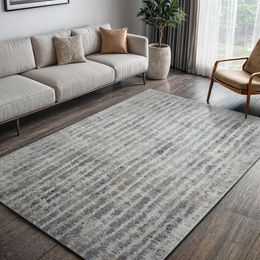 Teppich OTTO HOME "Liorra", beige (creme), B:200cm H:8mm L:290cm, Polyester, Teppiche, Teppich, Kurzflor, modernes Design, pflegeleicht, Wohnzimmer