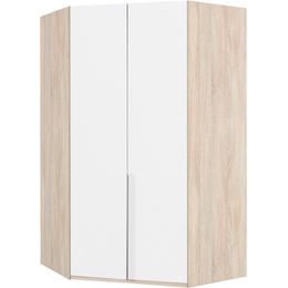 Eckkleiderschrank wimex "New York", wei&szlig; (struktureichefarben hell, wei&szlig;), B:90cm H:208cm T:125cm, Schr&auml;nke, Eckkleiderschrank, 208 oder 236cm hoch