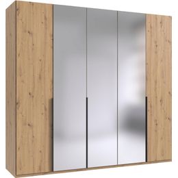 Kleiderschrank wimex "Mugano,in 5 Breiten,2 H&ouml;hen,2 Tiefen, viele Farben, Made in Germany", schwarz (artisan, eiche nachbildung, griffe schwarz), B:225cm H:208cm T:58cm, Holzwerkstoff, Schr&auml;nke, Kleiderschrank, mit langen Griffen aus Metall, mit oder ohne Spiegel
