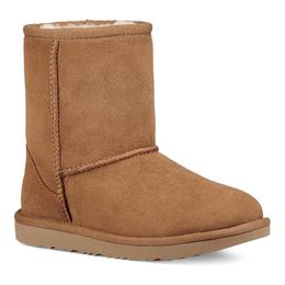 UGG Australia Schlupfboots UGG "KIDS' CLASSIC II", M&auml;dchen, Gr. 2 (33,5), braun (chestnut), Lammfell, Veloursleder, Schuhe Schlupfboots, Winterstiefel, Boots, Winterboots mit typischen Ziern&auml;hten