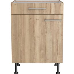 Unterschrank Optifit "Klara", braun (wildeiche), B:60cm H:87cm T:58,4cm, Holzwerkstoff, Schr&auml;nke, Unterschrank, Breite 60 cm