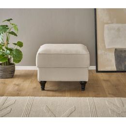 Hocker Home Affaire "WESTMINSTER", beige (elfenbein), B:65cm H:50cm T:65cm, 92% Polyester / 8% Nylon, Hocker, Hocker, mit Federkern-Polsterung