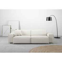 Big-Sofa Home Affaire "Glimminge auch in Breitcord, Feincord + Easy care-Bezug", wei&szlig;, B:254cm H:71cm T:101cm, 96% Polyester, 4% Polyacryl, Sofas, Big-Sofa, besondere Kedern&auml;hte Zierkissen