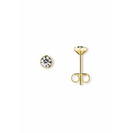 Paar Ohrstecker ONE ELEMENT "Zirkonia Zarge Ohrringe Ohrstecker aus 333 Gelbgold", gold, Ohrringe, Damen, Gelbgold 333, Paar Ohrstecker