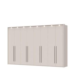 Dreht&uuml;renschrank OTTO HOME "Opera mit oder ohne Kranz inkl. LED-Bel.,B 227,272,317 oder 362 cm", cashmere, B:367cm H:226cm T:60cm, FSC-zertifizierter Holzwerkstoff, MDF, Schr&auml;nke, Dreht&uuml;renschrank, UV lackiert, Soft Close Funktion, H&ouml;henverstellbare F&uuml;&szlig;e
