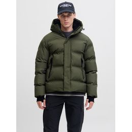 Jack & Jones Steppjacke JACK & JONES "JCOFUSION PUFFER JACKET", Herren, Gr. L, grape leaf, Web, Obermaterial: 100% Polyester, unifarben, normal, Rippb&uuml;ndchen, Jacken Steppjacke