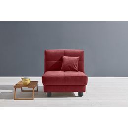 ell+ell Schlafsofa ELL + ELL "Tilda", rot (marsala), B:85cm H:90cm T:100cm, 100% Polyester, Sofas, Schlafsofa, Breite 85 cm, inkl. 1 Zierkissen