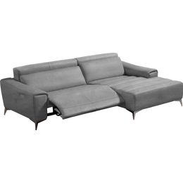 Ecksofa Egoitaliano "Suzette, Designsofa mit hohem Sitzkomfort", grau (steingrau), B:266cm H:95cm T:163cm, Luxus-Micofaser Lederoptik (100% Polyester) ist ein neues technisches Gewebe mit einem visuellen und taktilen Aspekt, der dem Nubuk sehr nahe kommt, mit innovativen Eigenschaften. Seine au&szlig;erordentliche Weichheit kommt von einem exklusiven Produktionsprozess, der Unreinheiten und Unregelm&auml;&szlig;ig