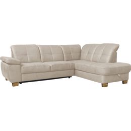 Ecksofa Alina "Karima", beige (beige gdu 1), B:260cm H:98cm T:219cm, Microfaser GDU (100% Polyester), Sofas, Ecksofa, inkl. R&uuml;ckenlehnenverstellung, wahlweise mit Bettfunktion und Stauraum