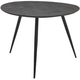 Esstisch Stolkom "Joe", braun (braun, schwarz, schwarz, braun), H:78cm, Tische, Esstisch, Massivholz Teak recycelt, Tisch mit Mosaik Muster