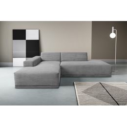 Ecksofa WERK2 "Apollo, hoher Sitzkomfort, aktuelles Design, Breite 264cm, L-Form", grau, B:264cm H:70cm T:188cm, 90% Polyester, 10% Nylon, Sofas, Ecksofa, Puristisches Design mit maximalem Komfort