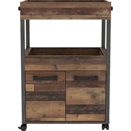 Barschrank FORTE "Homebar", grau (betonoptik dunkelgrau, old, wood vintage), B:60cm H:88,2cm T:40cm, FSC-zertifizierter Holzwerkstoff, Schr&auml;nke, Barschrank, H&ouml;he ca. 88 cm