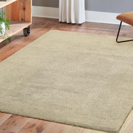 Teppich ANDIAMO "San Paolo", beige (creme), B:160cm H:27mm L:230cm, Polyester, Teppiche, Teppich, Uni Farben, weiche Qualit&auml;t, ideal im Wohnzimmer & Schlafzimmer