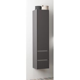 Hochschrank Welltime "Urban", grau, B:35cm H:160cm T:35cm, FSC-zertifizierter Holzwerkstoff, Schr&auml;nke, Hochschrank, Schubladen mit Softclose, Glaseinlegeb&ouml;den, Schubladenfront geriffelt