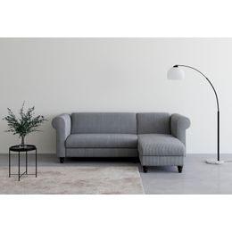 Ecksofa DOREL HOME "Felix II, L-Form, Schlafsofa 241cm (Liegefl. 108/195 cm)", grau, B:241cm H:83cm T:154cm, Sofas, Ecksofa, verstellb. R&uuml;ckenlehne, Recamiere wechselbar, Cord