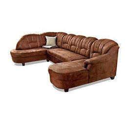 Wohnlandschaft Home Affaire "Budapest, viel Platz, Breite 288cm, zeitlos und elegant, U-Form", braun (mokka), B:288cm H:84cm T:80cm, Sofas, Wohnlandschaft, wahlweise mit Bettfunktion