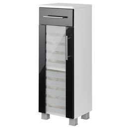 Unterschrank Welltime "Jaca", grau (anthrazit), B:30cm H:84cm T:27cm, Schr&auml;nke, Unterschrank, Breite 30 cm, mit MDF Hochglanz-Fronten