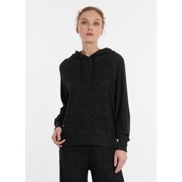 Kapuzensweatshirt Ragwear "TONNARA", Damen, Gr. XS, schwarz, Feinstrick, Obermaterial: 75% Viskose, 22% Polyester, 3% Elasthan, unifarben, normal, Rundhals, Sweatshirts Kapuzensweatshirt