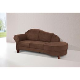 Recamiere Home Affaire "Mayfair", braun (schoko), B:202cm H:90cm T:90cm, Struktur fein (95% Polyester, 5% Polyamid);MELROSE (100% Polyester), Sofas, Recamiere, freistehend, wahlweise Armlehne links oder rechts