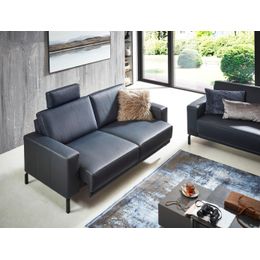 2,5-Sitzer Home Affaire "Apiro", blau, B:178cm H:87cm T:88cm, Sofas, 2 5-Sitzer, auch mit motorischem Sitzvorzug, in 3 Breiten, Dickleder, Federkern