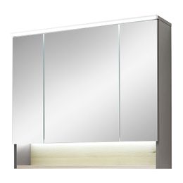 Spiegelschrank SAPHIR "Quickset 394", grau (quarzgrau matt touch), B:80cm H:71,6cm T:21,4cm, Holzwerkstoff, Schr&auml;nke, Spiegelschrank