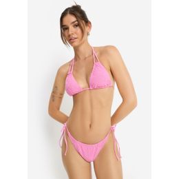 Triangel-Bikini LSCN BY LASCANA, Damen, Gr. 40, Cup A/B, hellrosa, Recycling-Polyester, Strukturmuster, Bikini-Sets Triangel-Bikini, aus trendiger Strukturware
