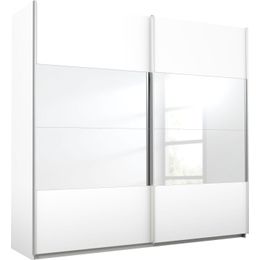 Schwebet&uuml;renschrank Rauch "Quadra", wei&szlig; (wei&szlig;, spiegel), B:226cm H:210cm T:62cm, Holzwerkstoff, Schr&auml;nke, Schwebet&uuml;renschrank, mit Spiegelelementen