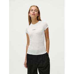 T-Shirt LEGER "Tayra, LeGer by Lena Gercke", Damen, Gr. 40, blanc de blanc, contrast, Jersey, Obermaterial: 95% Viskose, 5% Elasthan, slim fit, Rundhals, Shirts T-Shirt, basic, Rundhals, slim fit