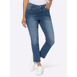 5-Pocket-Jeans Inspirationen, Damen, Gr. 48, Normalgr&ouml;&szlig;en, blau (blau, stone, washed), 98% Baumwolle, 2% Elasthan, unifarben, 7/8-L&auml;nge, Jeans 5-Pocket-Jeans