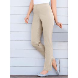 Dehnbund-Hose Stehmann, Damen, Gr. 25, Kurzgr&ouml;&szlig;en, beige (sand), 72% Viskose, 25% Polyamid, 3% Elasthan, unifarben, lang, Hosen Dehnbund-Hose