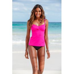 B&uuml;gel-Tankini-Top s.Oliver "Spain", Damen, Gr. 40, Cup B, pink, Microfaser, Microfaser, unifarben, Bikini-Oberteile B&uuml;gel-Tankini-Top, mit Wickeloptik