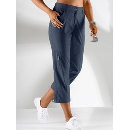 Stretch-Hose Casual Looks, Damen, Gr. 44, Normalgr&ouml;&szlig;en, blau (jeansblau), 98% Baumwolle, 2% Elasthan, unifarben, 7/8-L&auml;nge, Hosen Stretch-Hose