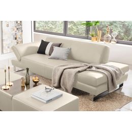 3-Sitzer W.Schillig "taboo Designsofa mit hohem Sitzkomfort", grau (eisgrau z59), B:232cm H:76cm T:91cm, Longlife Xtra-Leder Z59: Glattleder mit modischer Pr&auml;gung. Hautst&auml;rke 0, 9 - 1, 1 mm, Sofas, 3-Sitzer, mit Normaltiefe, inklusive Armlehnenverstellung, mit Kontrastnaht