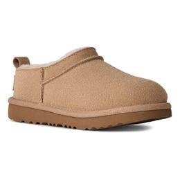 UGG Australia Schlupfboots UGG "CLASSIC MICRO", Damen, Gr. 4 (36), sand, Veloursleder, Basic, Schuhe Schlupfboots, Homeslipper, Pantoffel zum Schlupfen