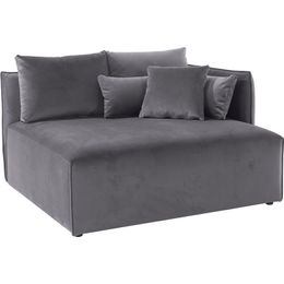 Ottomane OTTO HOME "N&ouml;re", grau, B:138cm H:86cm T:128cm, 100% Polyester, Sofas, Ottomane, kurzes Lounge-Modul - zum Zusammenstellen, Breite 138 cm, Tiefe 128 cm