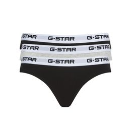 G-Star Raw Hipster G-STAR "FLUORITE, 3 PACK HIPSTER BRIEFS", Damen, Gr. M, 3 Stk., schwarz, light grau marl, schwarz, Jersey, Obermaterial: 95% Baumwolle, 5% Elasthan, unifarben, eng, Unterhosen Hipster, mit Logobund