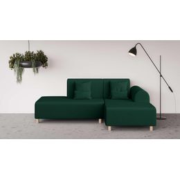 Ecksofa OTTO HOME "Suyala", gr&uuml;n, B:258cm H:85cm T:168cm, 100% Polyester, Sofas, Ecksofa, L-Form mit Hocker