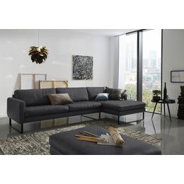 Ecksofa 3C CANDY "Aidan modernes Sofa in aktueller Formensprache, bequem, L-Form", grau (graphit), B:318cm H:81cm T:154cm, 59, 7% Polyester / 34, 4% Polyacryl / 5, 9% Viskose, Sofas, Ecksofa, eleganter Stil mit hohem Sitzkomfort, auch mit Lederbezug